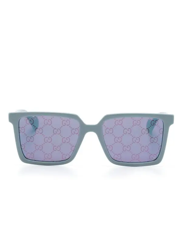 Gucci Rectangle-frame Sunglasses - Blue