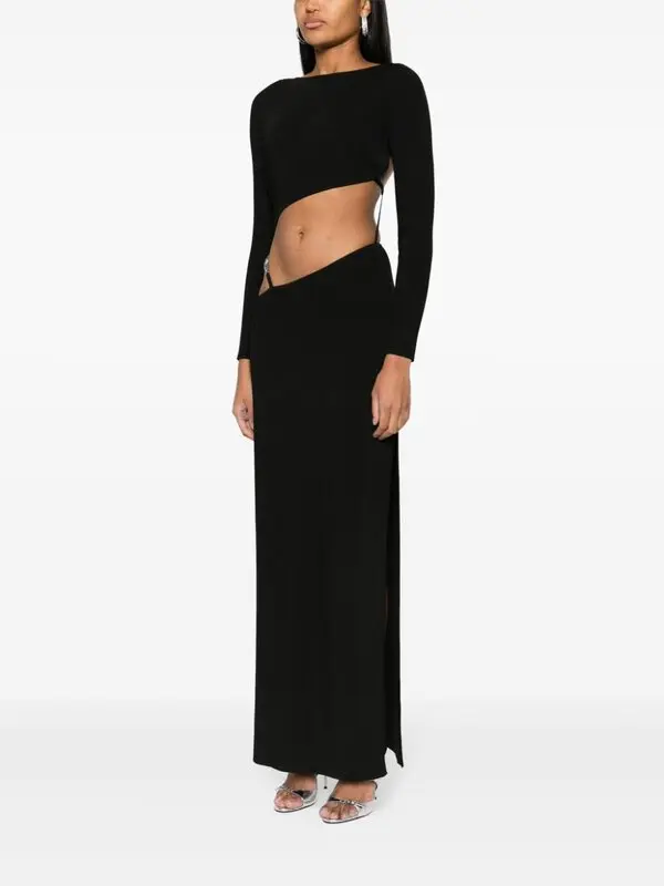 Gcds Asymmetric Ribbed Maxi Dress