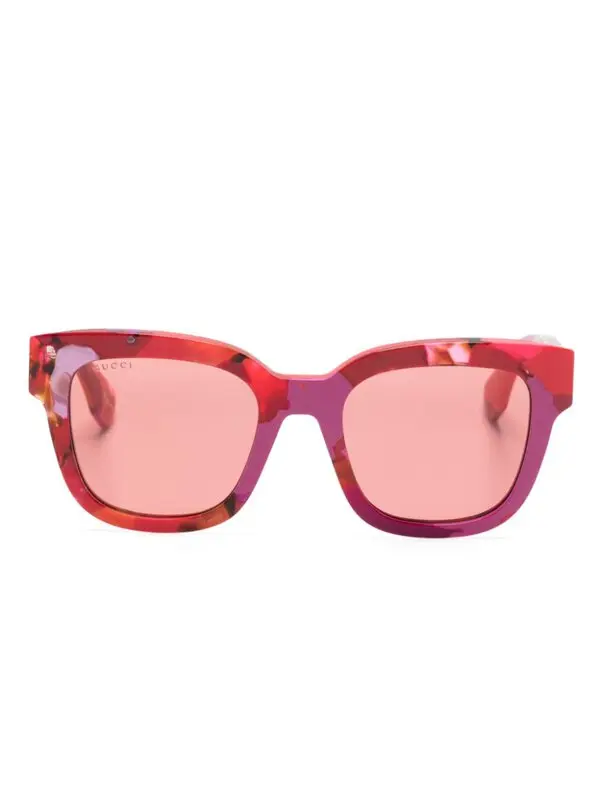 Gucci Square Frame Sunglasses - Red