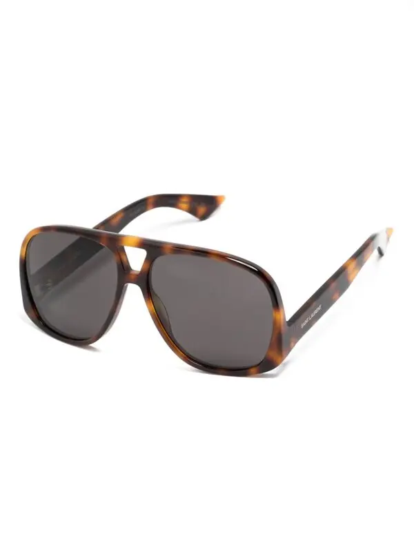 Saint Laurent Sl 652 Pilot-frame Sunglasses - Brown