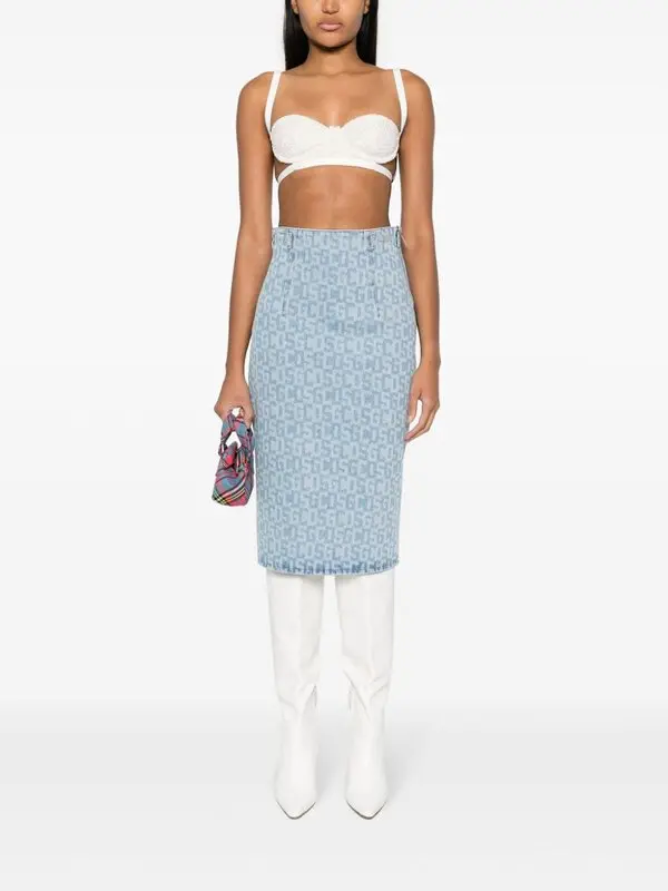 Gcds Sequin-embellishment Tweed Bralette