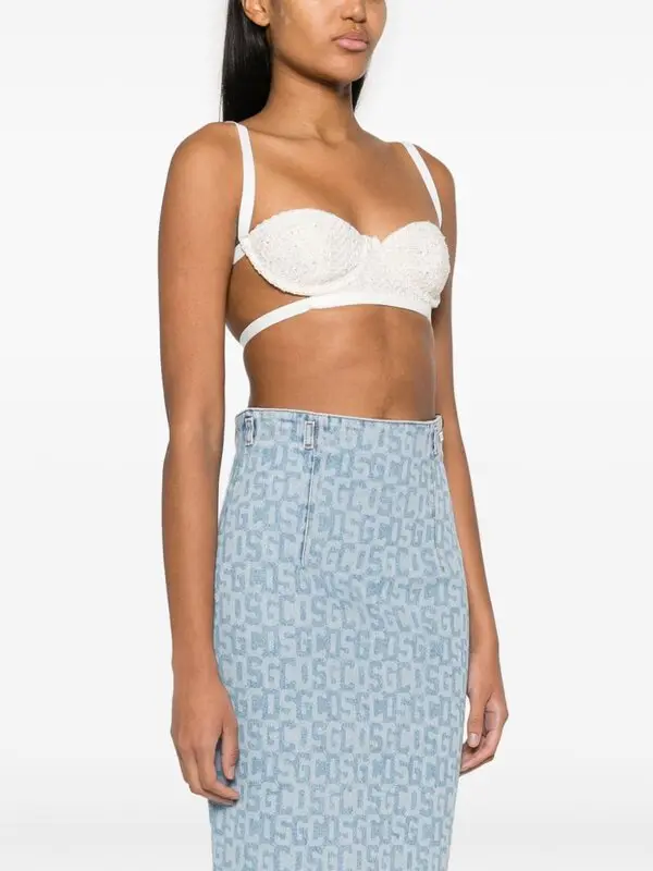 Gcds Sequin-embellishment Tweed Bralette