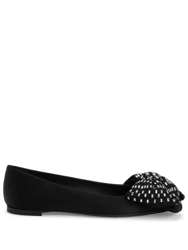 GIUSEPPE ZANOTTI Alexandrine Crystal-embellished Ballerina Shoes - Black