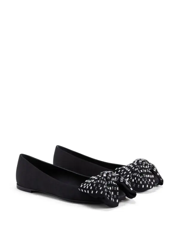 GIUSEPPE ZANOTTI Alexandrine Crystal-embellished Ballerina Shoes - Black