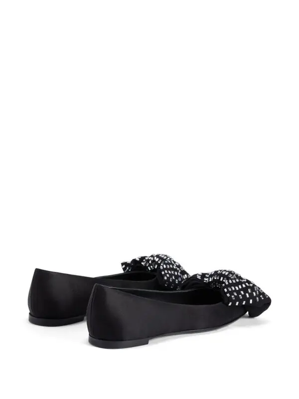 GIUSEPPE ZANOTTI Alexandrine Crystal-embellished Ballerina Shoes - Black