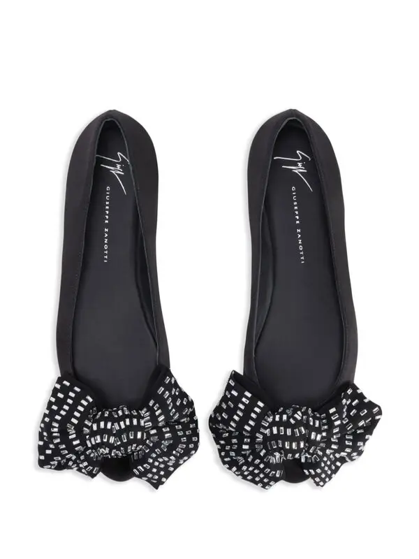 GIUSEPPE ZANOTTI Alexandrine Crystal-embellished Ballerina Shoes - Black