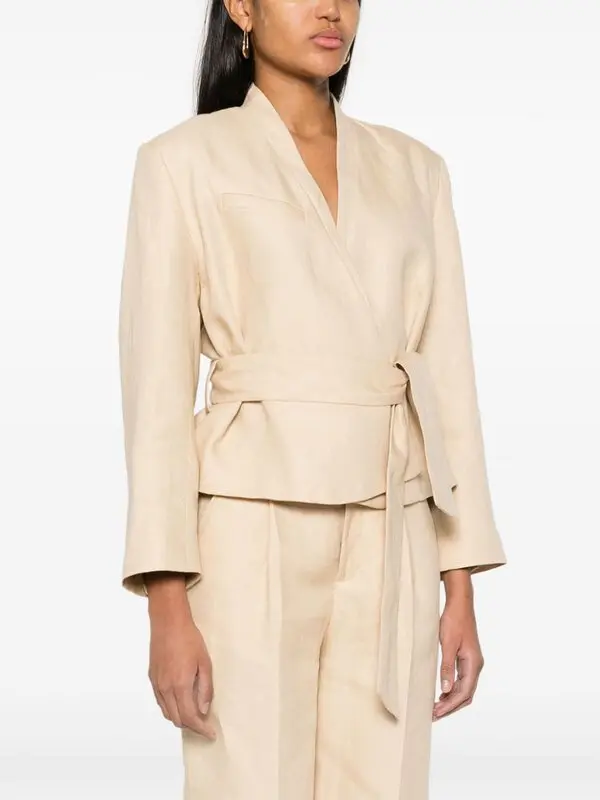 Soeur Pampelune Belted Linen Jacket