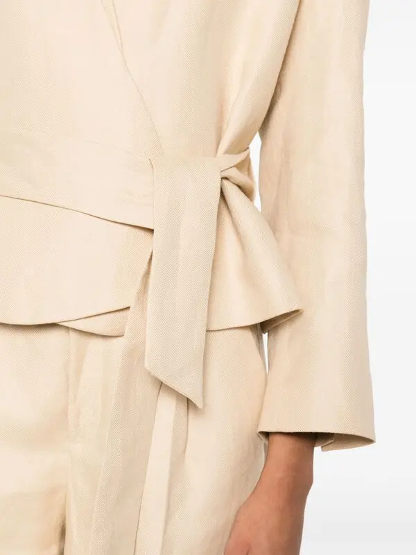 Soeur Pampelune Belted Linen Jacket