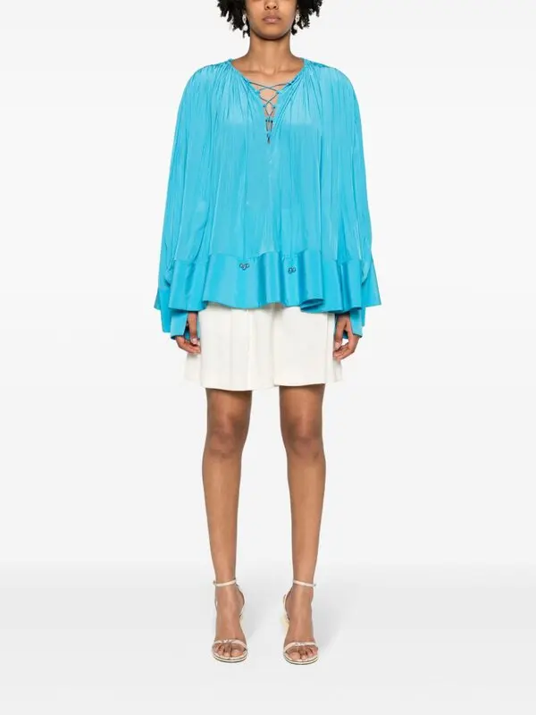 LANVIN Gathered Drop-shoulder Kaftan - Blue