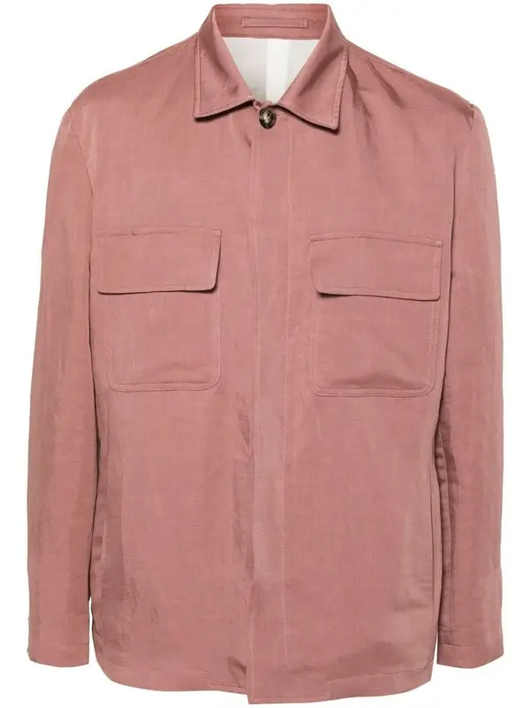 LARDINI Spread-collar Shirt Jacket - Pink