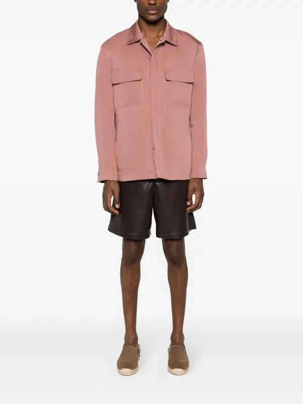 LARDINI Spread-collar Shirt Jacket - Pink