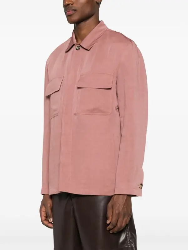 LARDINI Spread-collar Shirt Jacket - Pink