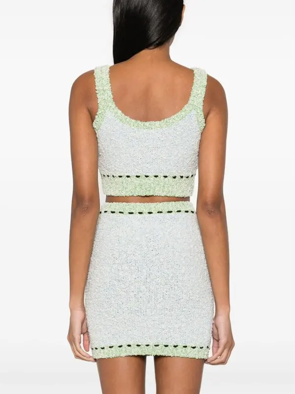 Gcds Logo-embroidered Bouclé Top