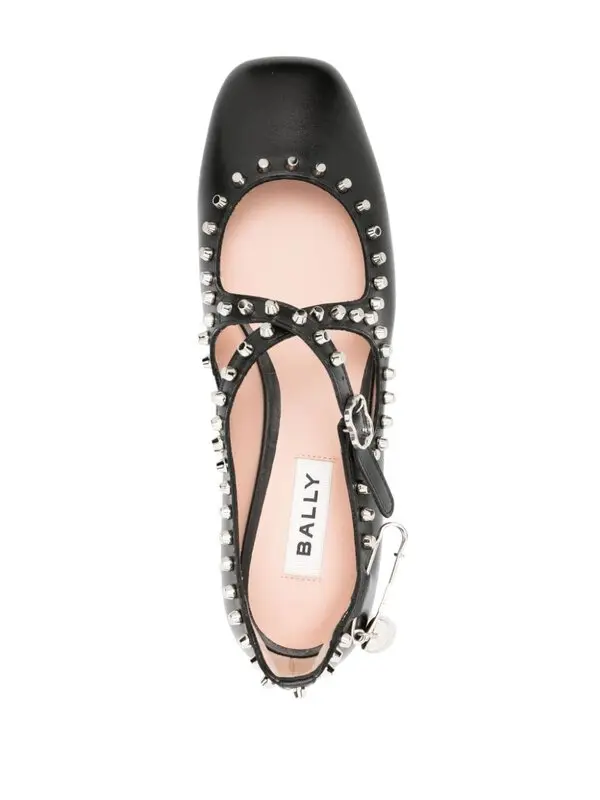 Bally Baunty Studded Ballerinas - Black