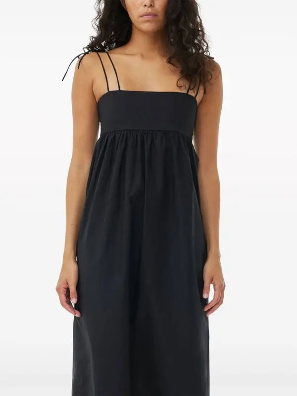 knee length dresses for ladies Ganni Cotton Poplin V-Neck Midi Dress main image 0