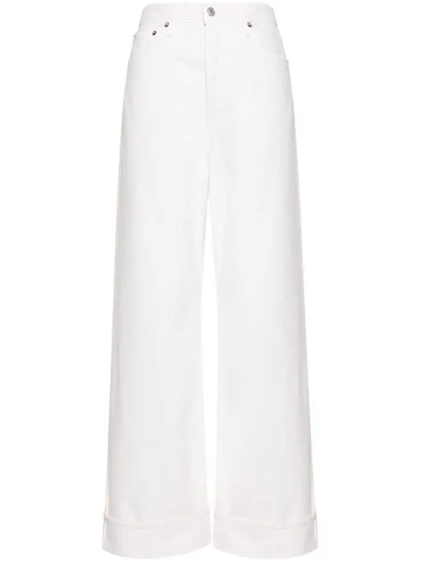 AGOLDE Dame High-rise Wide-leg Jeans - Neutrals