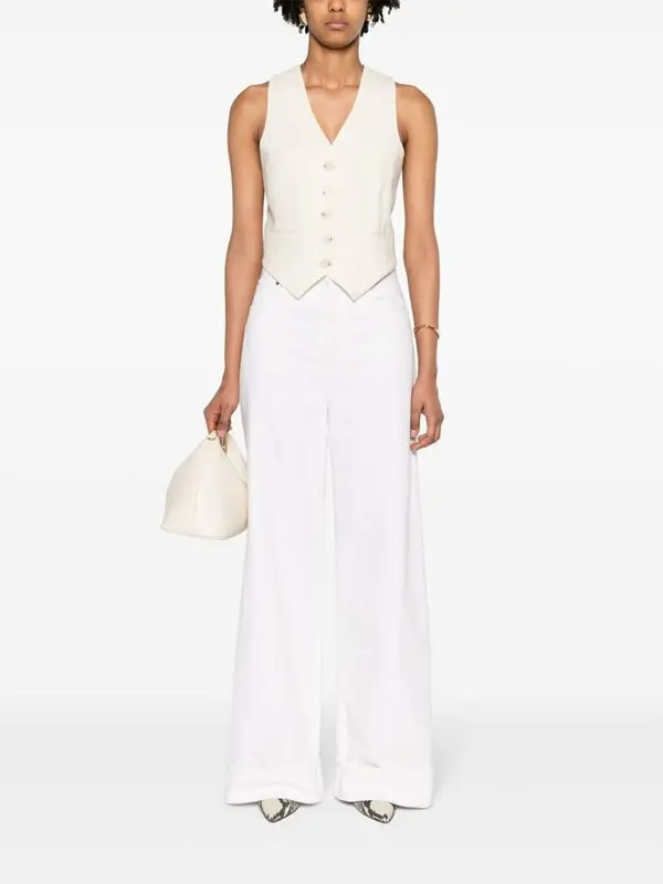 AGOLDE Dame High-rise Wide-leg Jeans - Neutrals