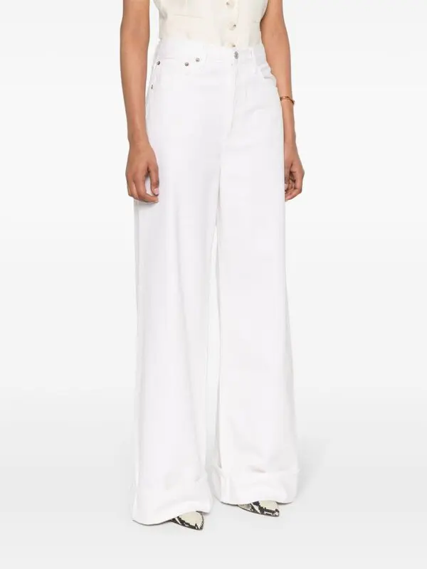 AGOLDE Dame High-rise Wide-leg Jeans - Neutrals