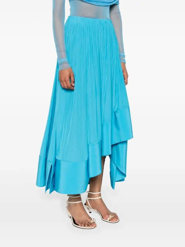 LANVIN Asymmetric Charmeuse Maxi Skirt
