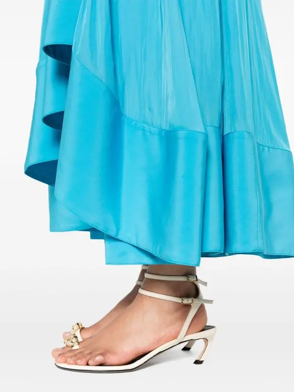 LANVIN Asymmetric Charmeuse Maxi Skirt