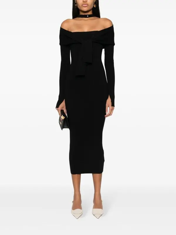 Jacquemus La Robe Doble Midi Dress - Black