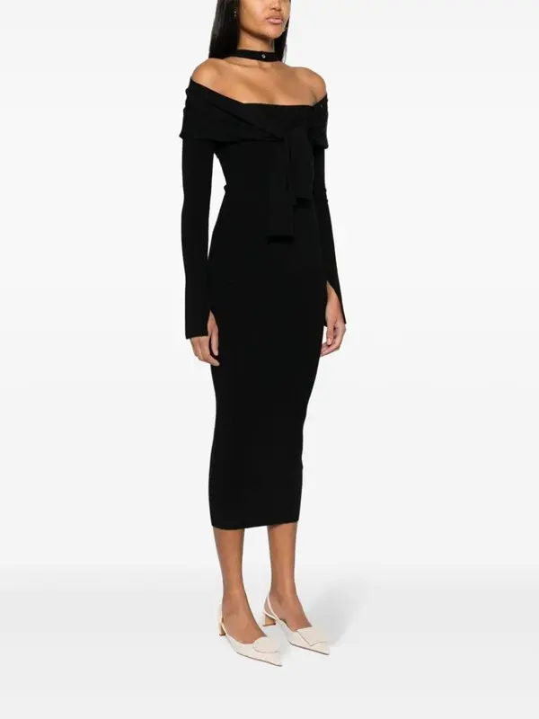 Jacquemus La Robe Doble Midi Dress - Black