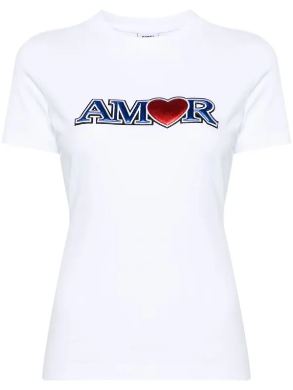 Vetements Cotton T-shirt With Slogan Appliqu