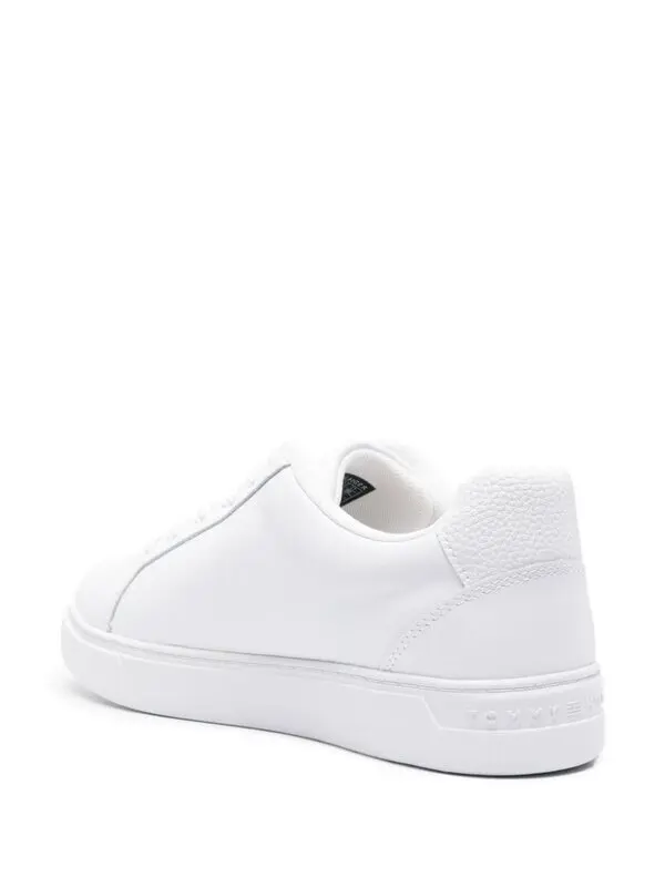 Tommy Hilfiger Essential Tape-detail Leather Sneakers - White
