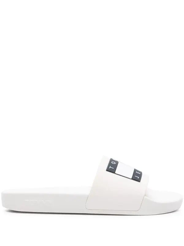 Tommy Hilfiger Flag Logo Pool Slides - Neutrals