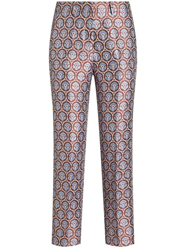 Etro Floral-jacquard Cigarette Trousers