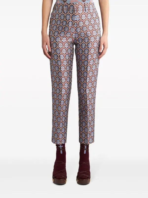 Etro Floral-jacquard Cigarette Trousers