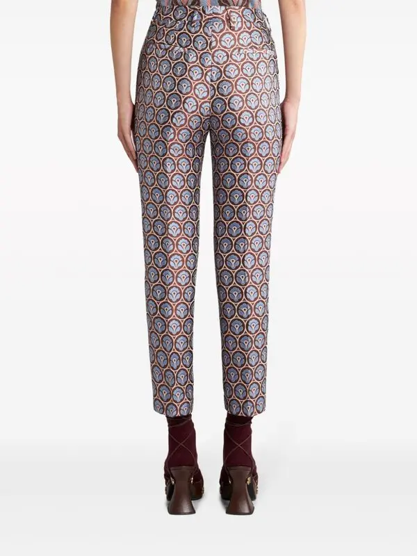 Etro Floral-jacquard Cigarette Trousers