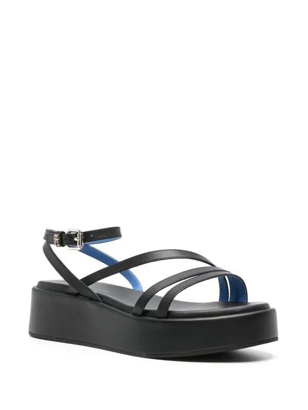 Tommy Hilfiger Leather Platform Sandals - Black