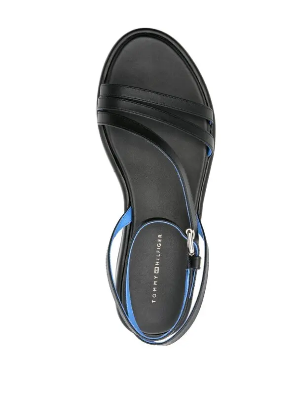 Tommy Hilfiger Leather Platform Sandals - Black