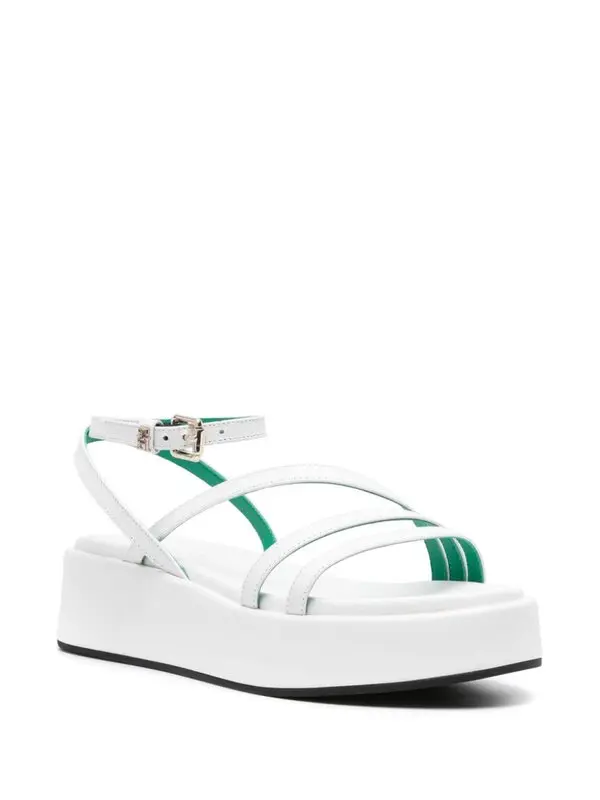 Tommy Hilfiger Leather Platform Sandals - White