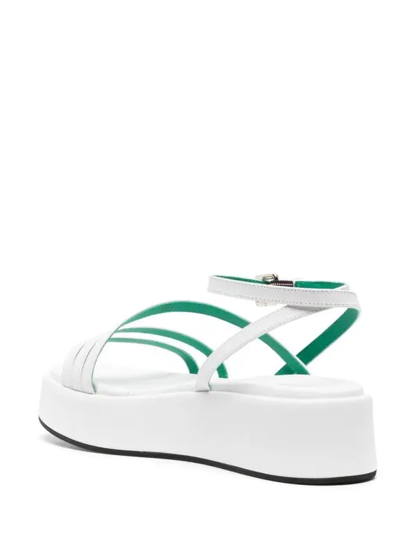 Tommy Hilfiger Leather Platform Sandals - White