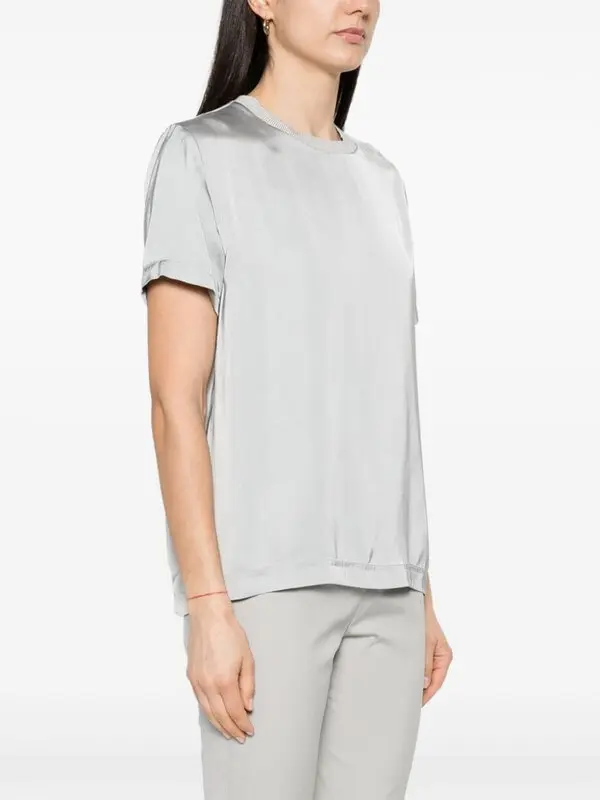 Fabiana Filippi Contrast-neck Satin Blouse