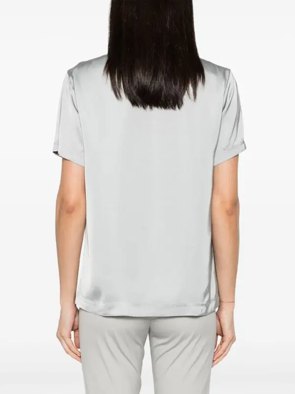 Fabiana Filippi Contrast-neck Satin Blouse