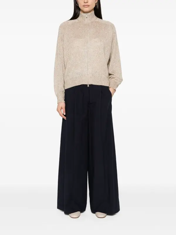 Brunello Cucinelli Poplin Wide Leg Trousers