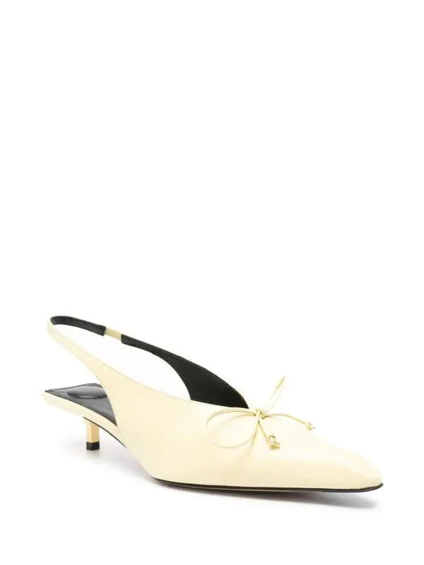 Jacquemus 40mm Cubisto Leather Pumps - Yellow