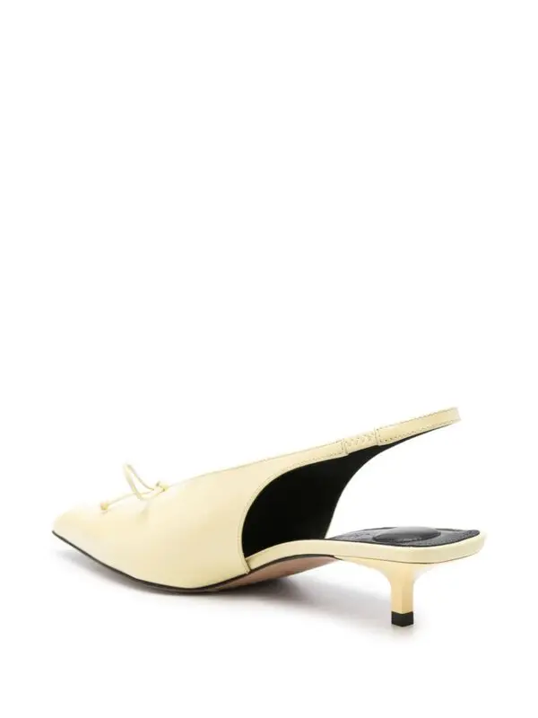 Jacquemus 40mm Cubisto Leather Pumps - Yellow