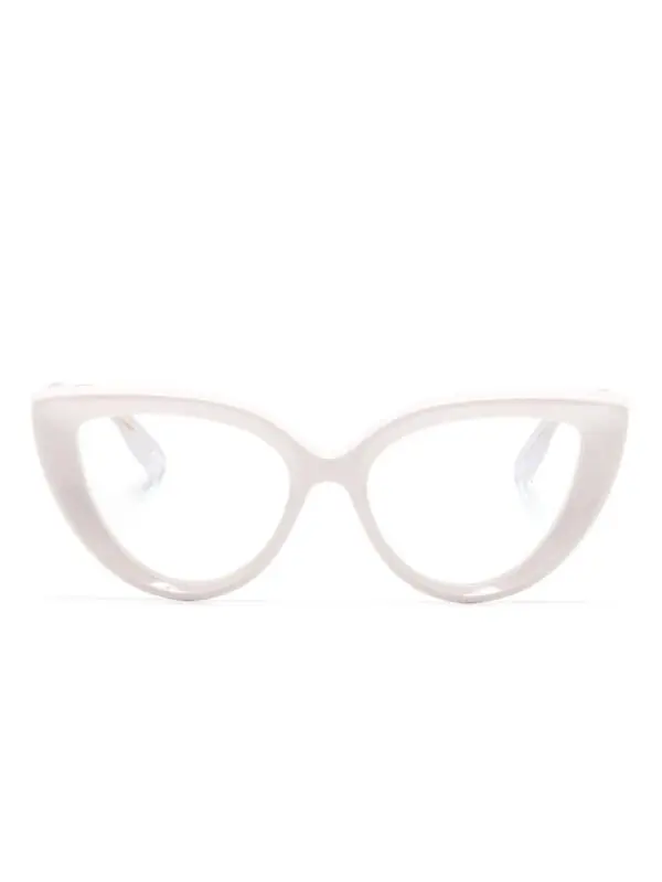Gucci Logo-debossed Cat-eye Glasses - Neutrals