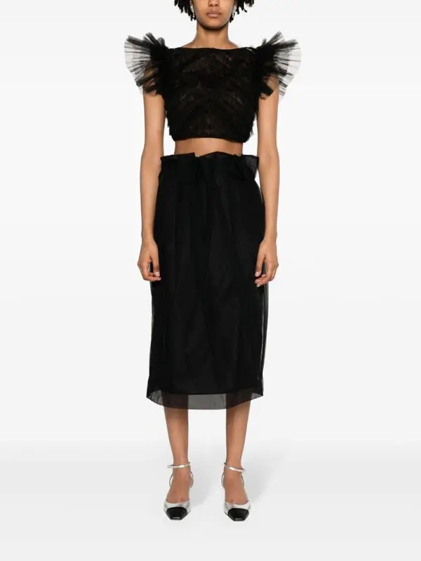 Huishan Zhang Ruffled Tulle Top