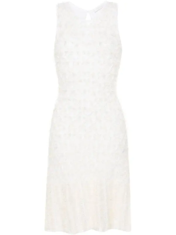 Chloé Frayed Mini Dress - Neutrals