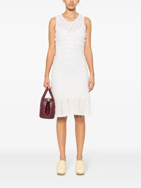 Chloé Frayed Mini Dress - Neutrals