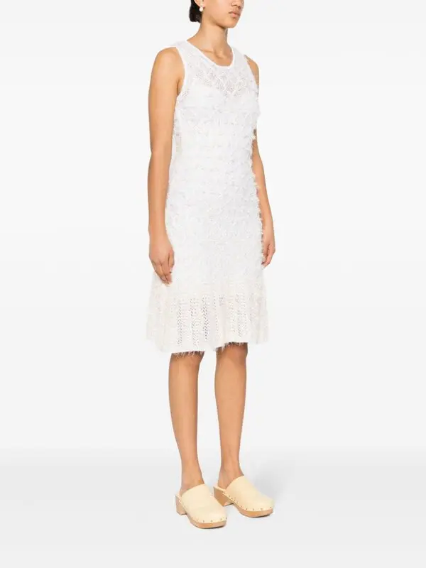 Chloé Frayed Mini Dress - Neutrals