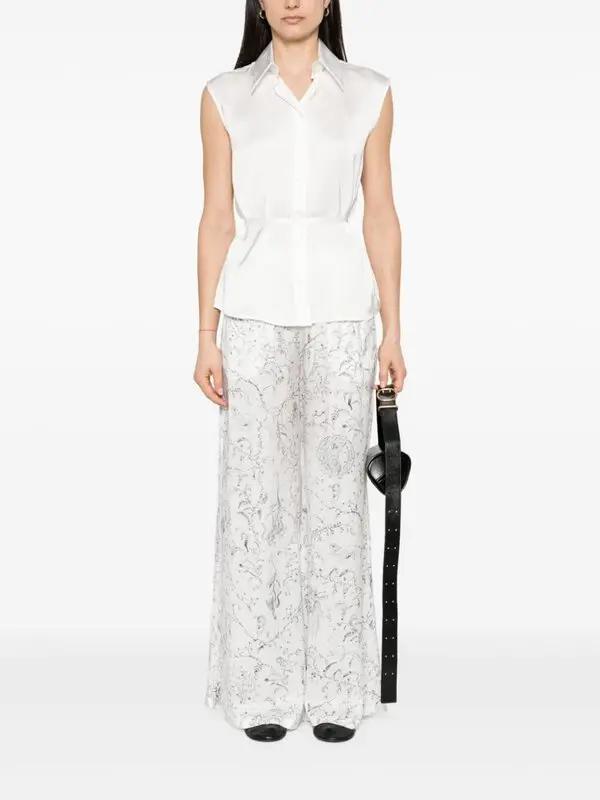 Fabiana Filippi Silk Satin Flared Trousers