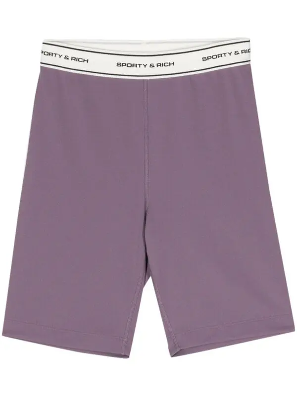 SPORTY & RICH Logo-raised Biker Shorts
