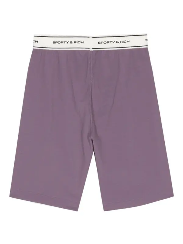 SPORTY & RICH Logo-raised Biker Shorts