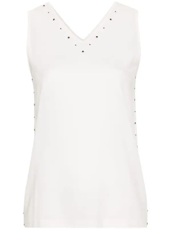 Fabiana Filippi Studded V-neck Sleeveless Blouse